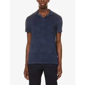 Orlebar Brown Terry Relaxed-fit Cotton Polo Top - Navy