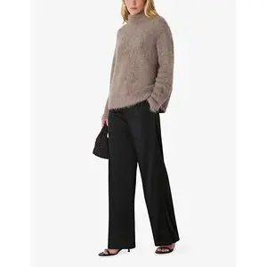 Whistles Straight-leg Pintuck Stretch-satin Trousers