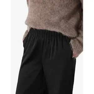 Whistles Straight-leg Pintuck Stretch-satin Trousers