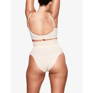 SKIMS Sculpting Scoop-neck Stretch-woven Bra - Sand