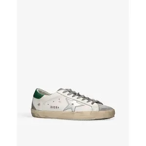 GOLDEN GOOSE Super-star Metallic Star-patch Leather Low-top Trainers - White/comb