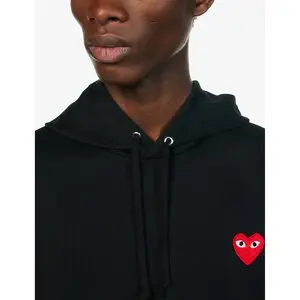 Play Comme Des Garcon Heart Appliquéd Stretch Hoodie