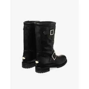 JIMMY CHOO Biker Mid Leather Boots
