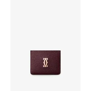 Cartier C De Simple Leather Card Holder - Grape