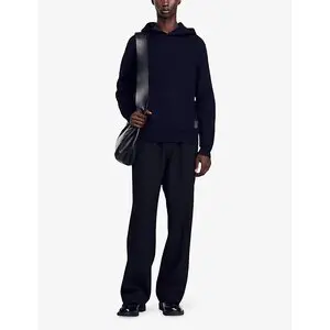 Sandro Stretch-woven Hoodie With Logo Patch