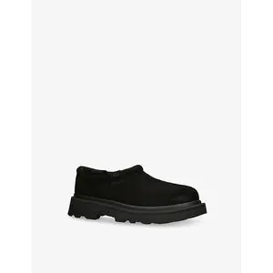 UGG Tasman Lug Suede And Shearling Slippers - Black