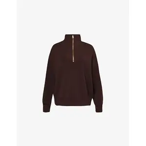 Varley Hawley Half-zip Stretch-woven Sweatshirt - Coffee Bean