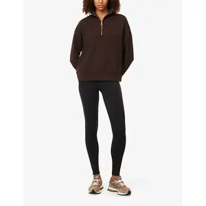 Varley Hawley Half-zip Stretch-woven Sweatshirt - Coffee Bean