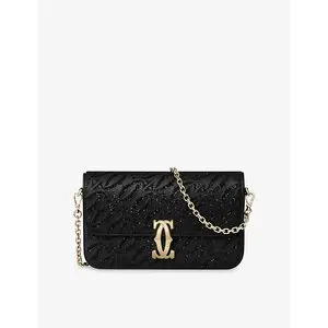 Cartier C De Mini Model Chain Shoulder Bag - Black