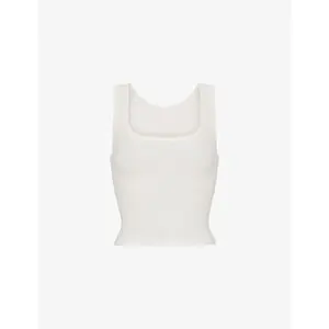 SKIMS Ribbed Stretch-cotton Tank Top - Marble