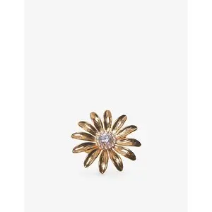 Maje Flower Rhinestone-embellished Brass Brooch