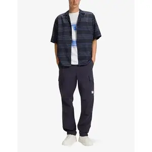 Hugo Logo-patch Elasticated-waist Cargo Trousers