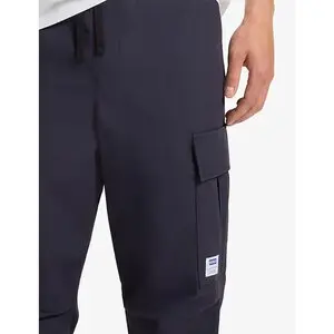 Hugo Logo-patch Elasticated-waist Cargo Trousers