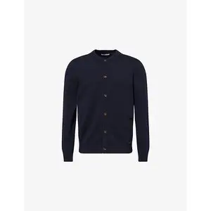 BELIER Collarless Knitted Cotton Cardigan