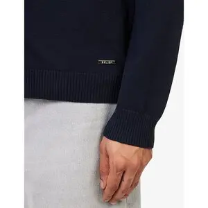 BELIER Collarless Knitted Cotton Cardigan