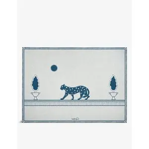 Cartier Panthère De Merino Wool And Cashmere Blanket 190cm X 140cm - Blue