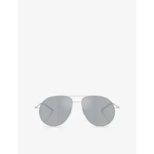 Moncler Aviator-frame Steel Sunglasses - Silver