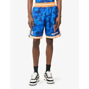 A BATHING APE Nba Knicks Logo-embroidered Mesh Shorts