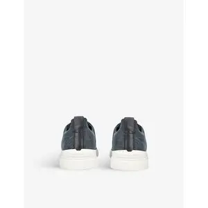 Zegna Triple Stitch Canvas Low-top Trainers - Navy