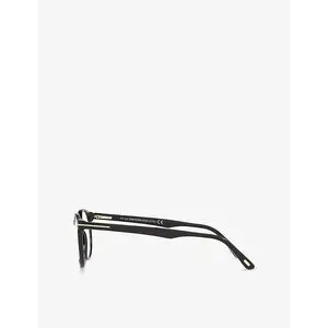 TOM FORD Ft5557-b Round Frame Acetate Eyeglasses - Black