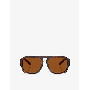 Dolce & Gabbana Pilot-frame Tortoiseshell Sunglasses - Red