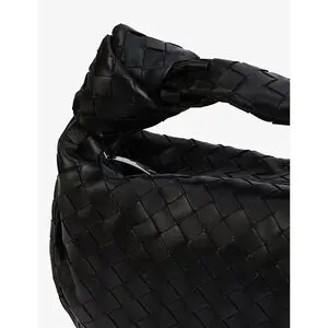 Bottega Veneta Jodie Small Leather Hobo Bag - Black-gold