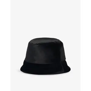 Prada Triangle-logo Velvet Bucket Hat