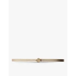 Maje Clover Buckle Metallic Leather Belt - Or