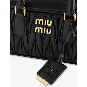 Miu Miu Arcadie Leather Top Handle Bag - Nero