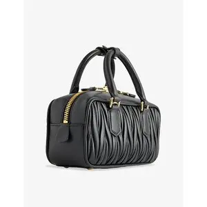 Miu Miu Arcadie Leather Top Handle Bag - Nero