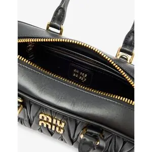 Miu Miu Arcadie Leather Top Handle Bag - Nero