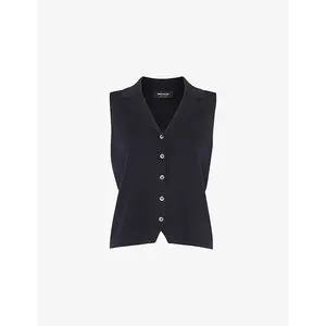 Whistles Maisie Button-front Cotton-blend Tank Top