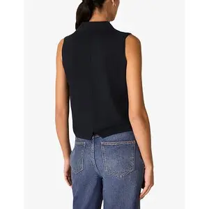 Whistles Maisie Button-front Cotton-blend Tank Top
