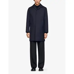Sandro Lapel-collar Regular-fit Technical Wool-blend Coat