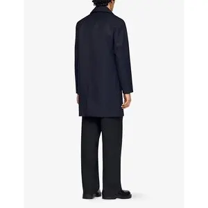 Sandro Lapel-collar Regular-fit Technical Wool-blend Coat