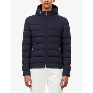 Eleventy Quilted Silk-down Puffer Jacket - Blue