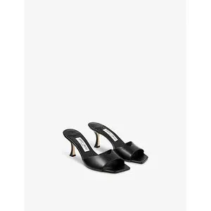 JIMMY CHOO Skye 70 Leather Heeled Mules - Black