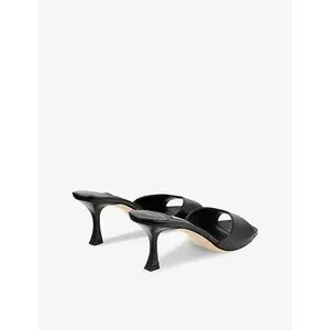 JIMMY CHOO Skye 70 Leather Heeled Mules - Black