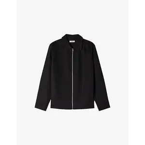 Sandro Relaxed-fit Zip-up Woven Shirt - Black
