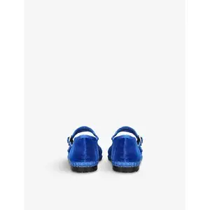 FLABELUS Single-strap Cotton Mary Jane Flats - Blue