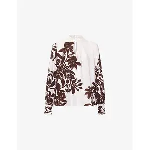 PHASE EIGHT Hattie Floral-print Satin Blouse