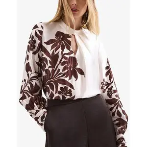 PHASE EIGHT Hattie Floral-print Satin Blouse