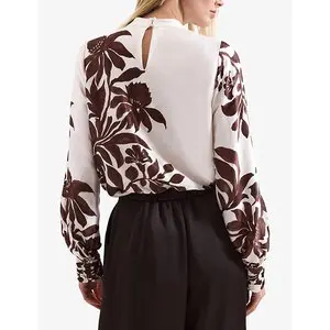PHASE EIGHT Hattie Floral-print Satin Blouse