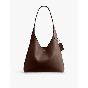 COACH Branded Leather Brooklyn Shoulder Bag - Maple