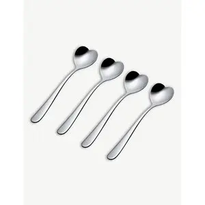 ALESSI Heart Stainless Steel Tea Spoons Set Of Four - Silver