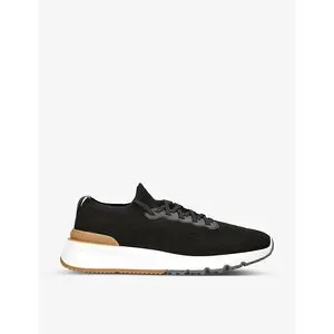 Brunello Cucinelli Cotton-knit Low-top Trainers With Logo Detail