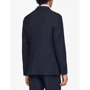 Sandro Lapel-collar Slim-fit Stretch Wool-blend Blazer