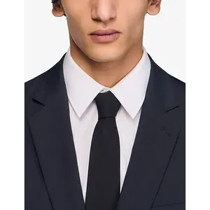 Sandro Lapel-collar Slim-fit Stretch Wool-blend Blazer
