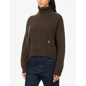 Sporty & Rich Logo-embroidered Turtleneck Wool Jumper