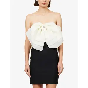 AMY LYNN Oscar Bow-embellishment Knitted Mini Dress - Mono
